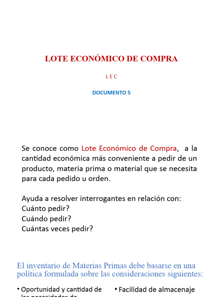 Presentación LEC | PDF | Economias | Ciencias económicas