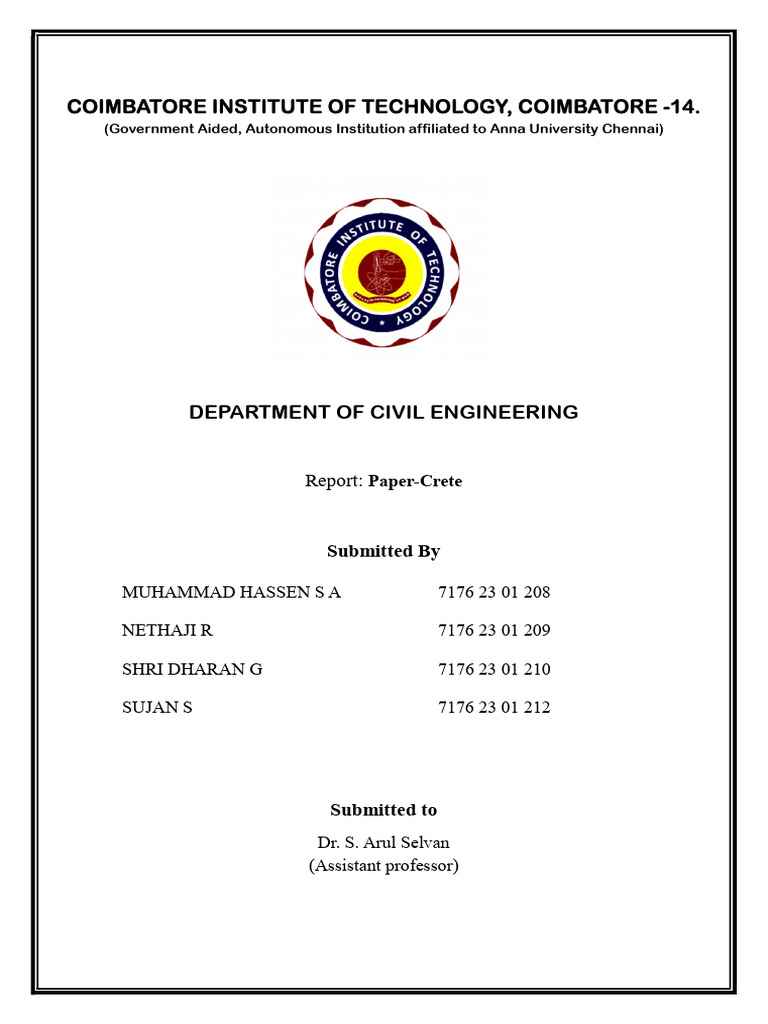 1C Project | PDF | Concrete | Cement