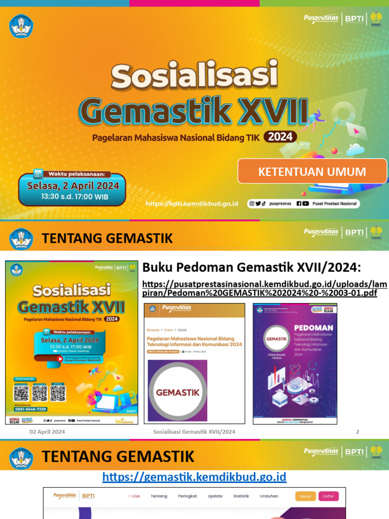 Gemastik XVII/2024: Kompetisi TIK Mahasiswa | PDF