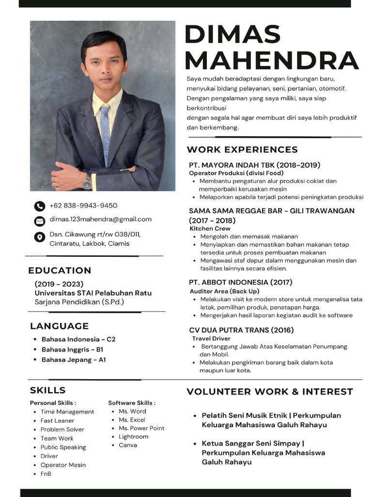 (10.2.24) Dimas Mahendra - CV | PDF
