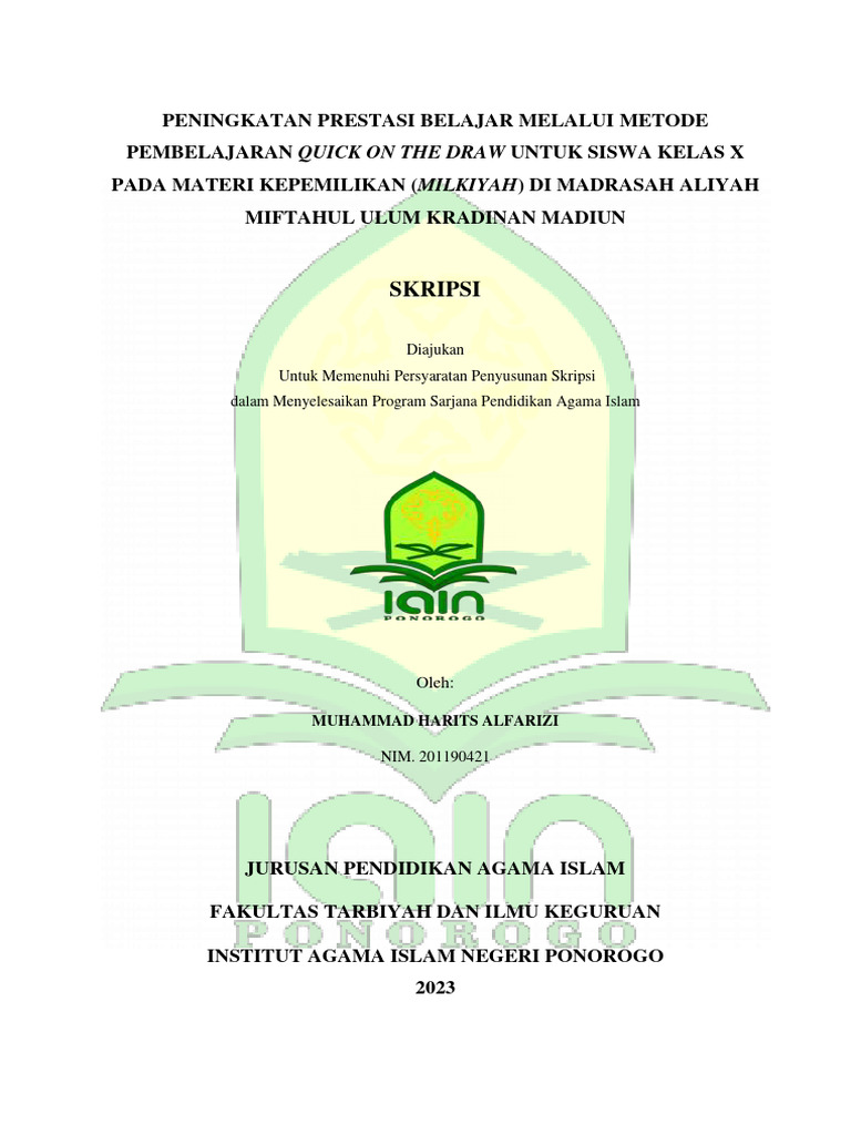 Muhammad Harits Alfarizi - Pendidikan Agama Islam | PDF