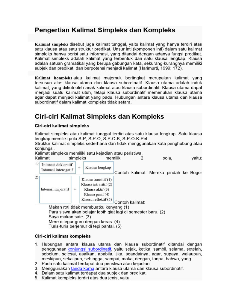 Kalimat Simpleks Dan Kompleks | PDF