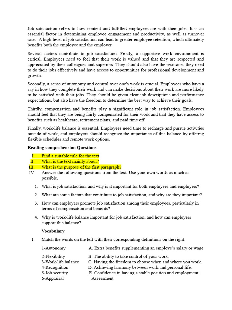 AIAC Final Exam (Reading Comprehension) | PDF | Employment | Job ...