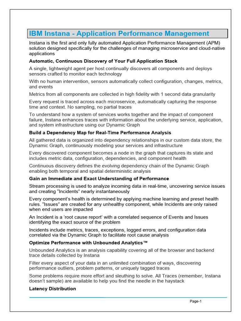 IBM Instana and SevOne Product Write Up | PDF | Computer Network ...