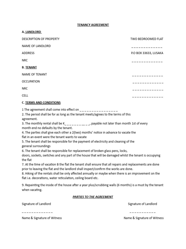 Tenancy Agreement | Download Free PDF | Leasehold Estate | Landlord