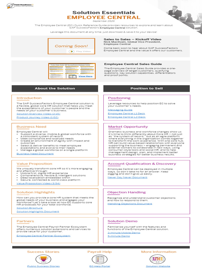 Partners - Employee Central Solution Essentials | Download Free PDF | Employment | Sales
