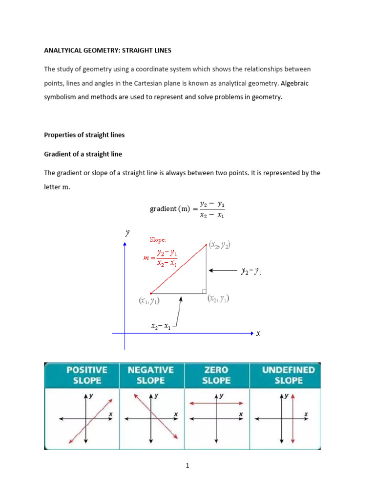 Topic 19- Analytical Geometry Grade 11 | PDF | Line (Geometry) | Analytic Geometry