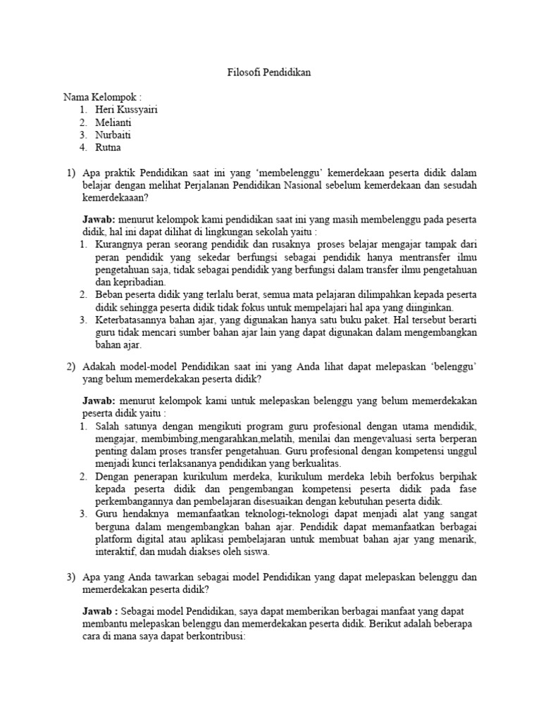 Argumen Kritis Perjalanan Pendidikan Nasional | PDF