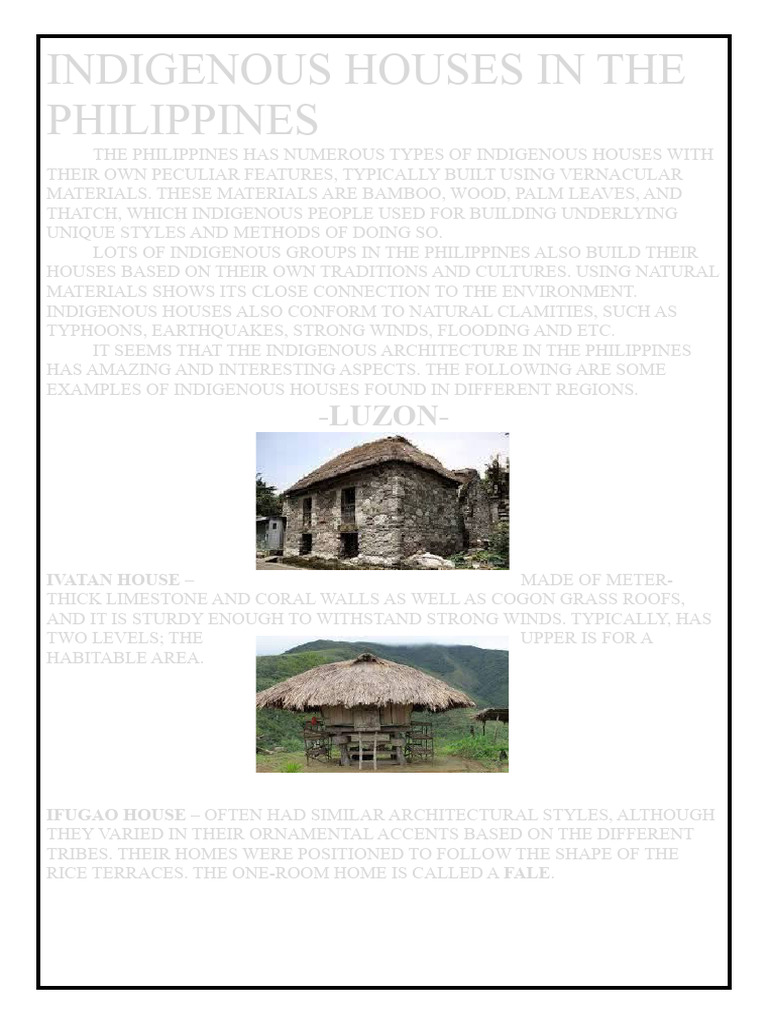 INDIGENOUS HOUSES | PDF | Roof