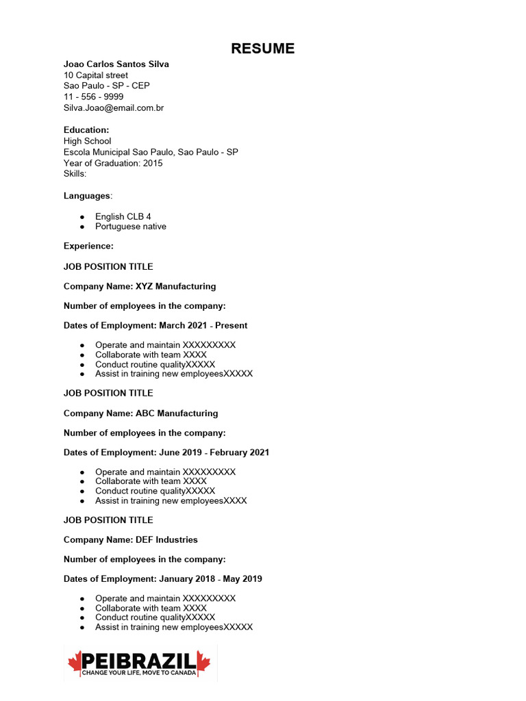 New RESUME Model | PDF | Career & Growth | Business
