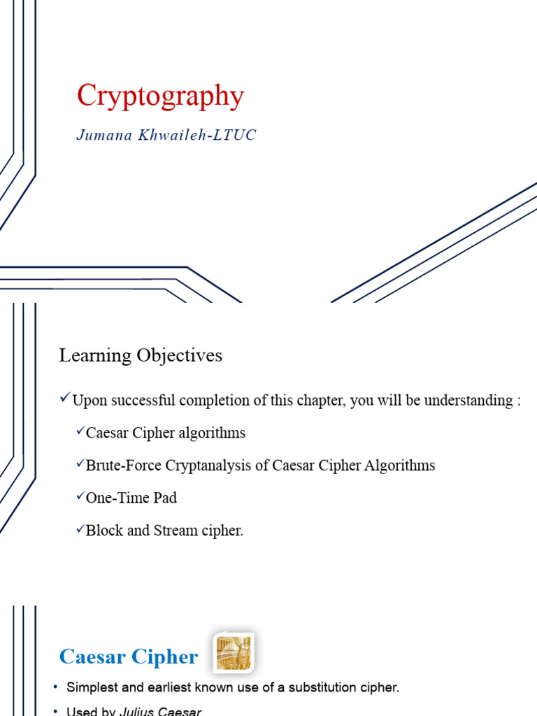 Ch3. Cryptography - Cipher 1 1 | PDF | Cryptography | Key (Cryptography)