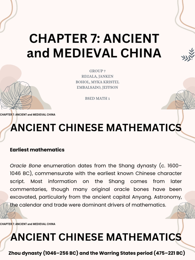 Ancient Chinese Mathematics Overview | PDF | Numbers | History Of China