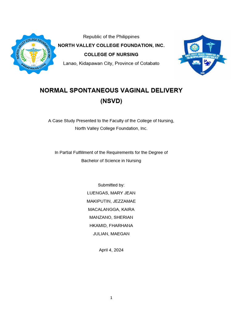 Normal Spontenous Vaginal Delivery (NSVD) | PDF | Menstrual Cycle | Childbirth