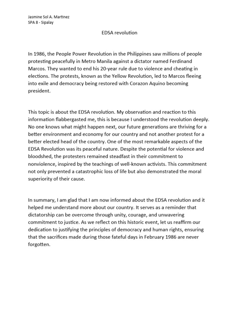 EDSA revolution | PDF | Philippines