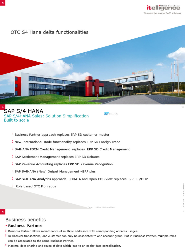 OTC - S4 Hana New Functionalities-V1 | Download Free PDF | Enterprise ...