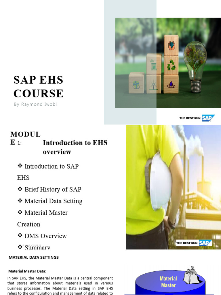 2ND Edition SAP EHS COURSE | PDF | Dangerous Goods | Occupational ...