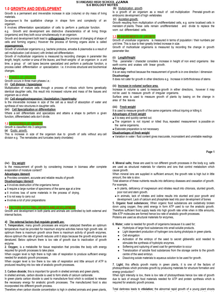 Growth and Development in Organisms | PDF | Seed | Germination