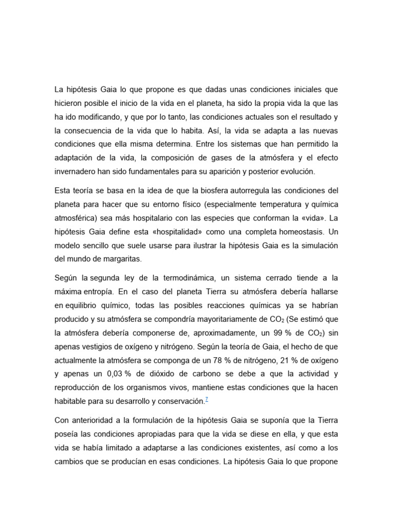 Hipótesis Gaia: Vida y Cambio Ambiental | PDF | Ciencia y matemáticas