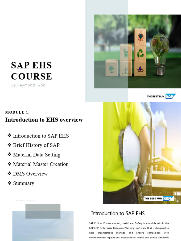 SAP EHS Course Overview & History | PDF | Corporate Social ...