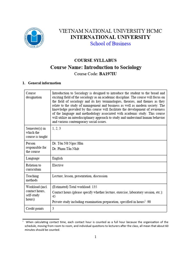 Introduction to Sociology Course Syllabus | PDF | Sociology | Theory