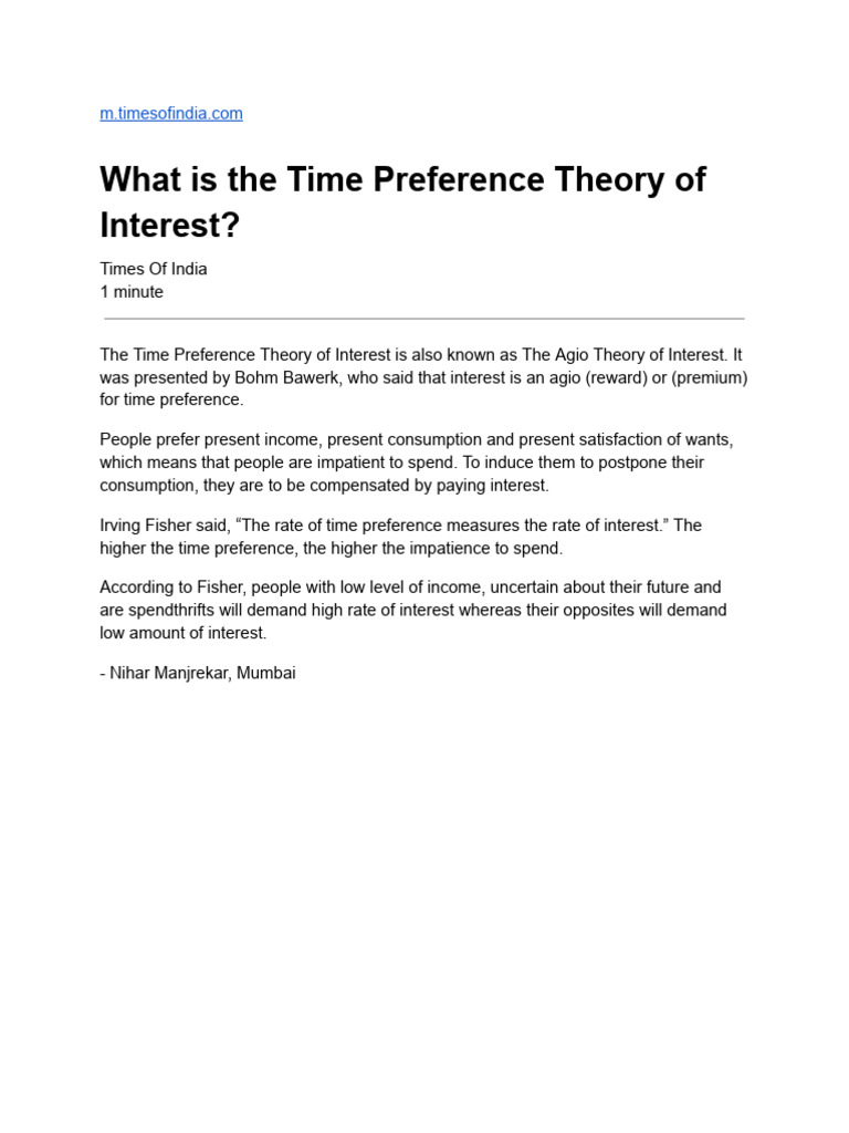 Understanding Time Preference Theory | PDF | Career & Growth | Law