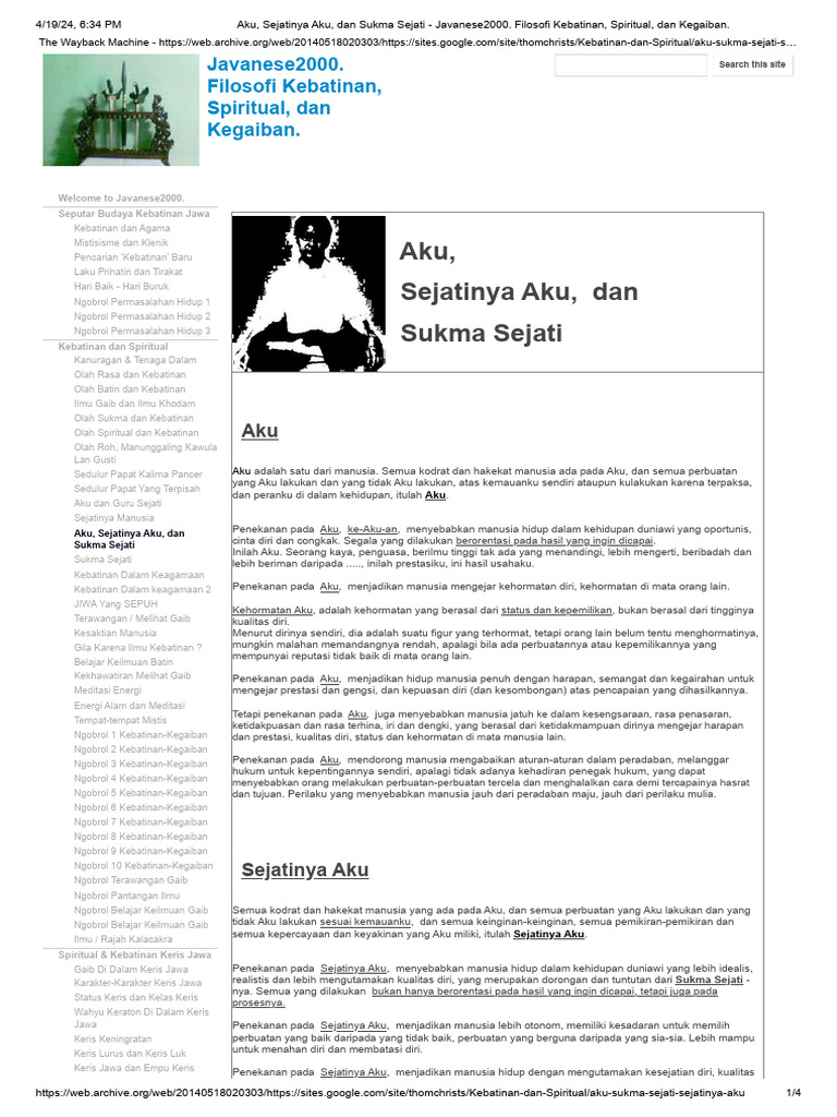 Sukma Sejati dalam Kebatinan Jawa | PDF