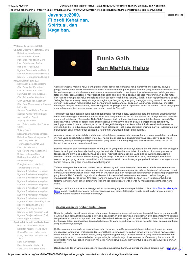 Kebatinan dan Dunia Gaib Jawa | PDF