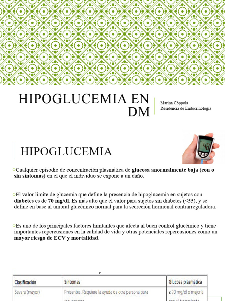 Hipoglucemia en Diabetes: Causas y Tratamiento | PDF | Hipoglucemia ...