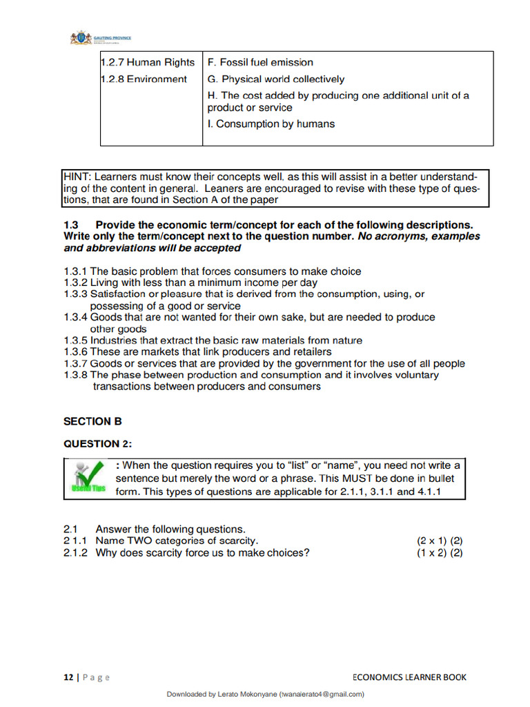 Economics Relab Learner Book grd10 Final t1 4 | PDF