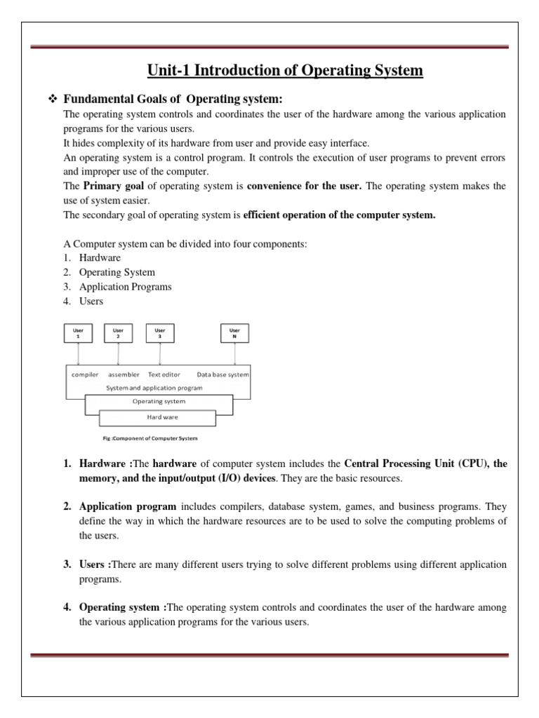 Unit 1 | PDF | Operating System | Thread (Computing)