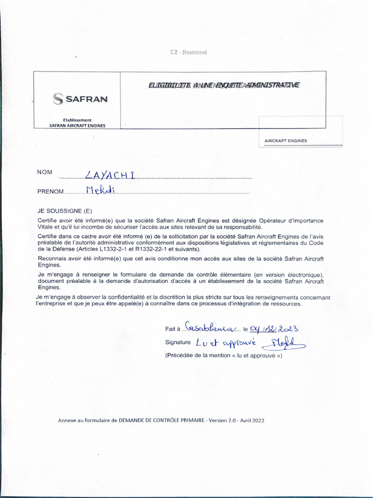 Sollicitation Enquête Administrative | PDF