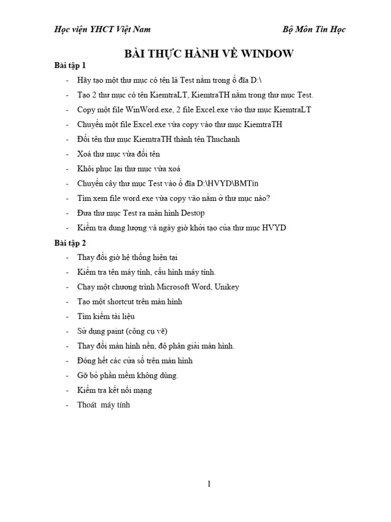 Baitap TH (2016-2017) | PDF