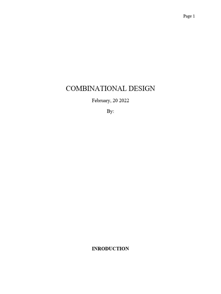 Combinational Design 2 Pdf Logic Gate Electronic Circuits