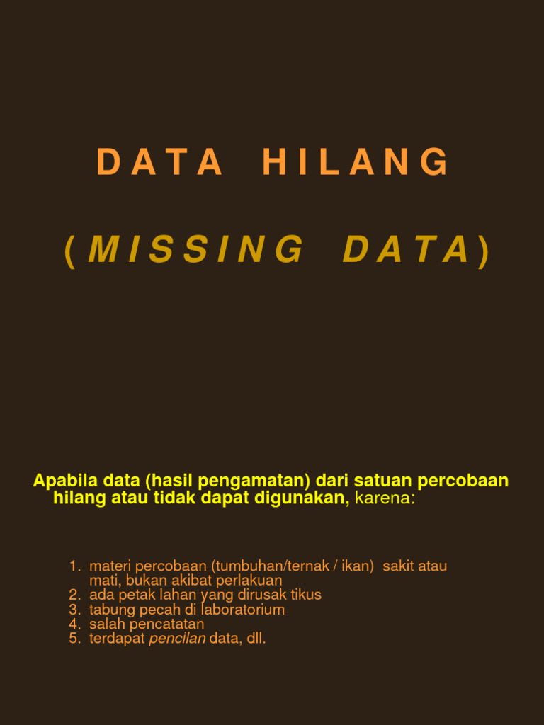 Data Hilang (Missing Data) | PDF
