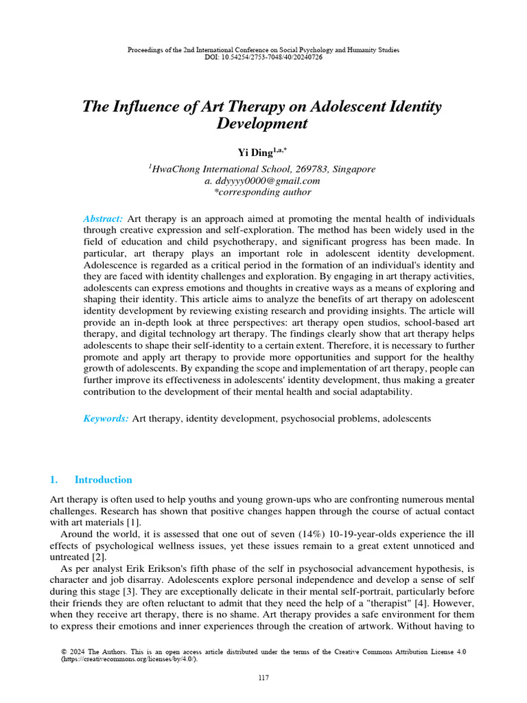 The Influence of Art Therapy On Adolescent Identit | PDF | Psychotherapy | Art Therapy