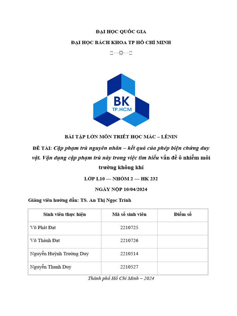 L P L10 - Nhóm 2 - BTL THMLN - HK 232 | PDF
