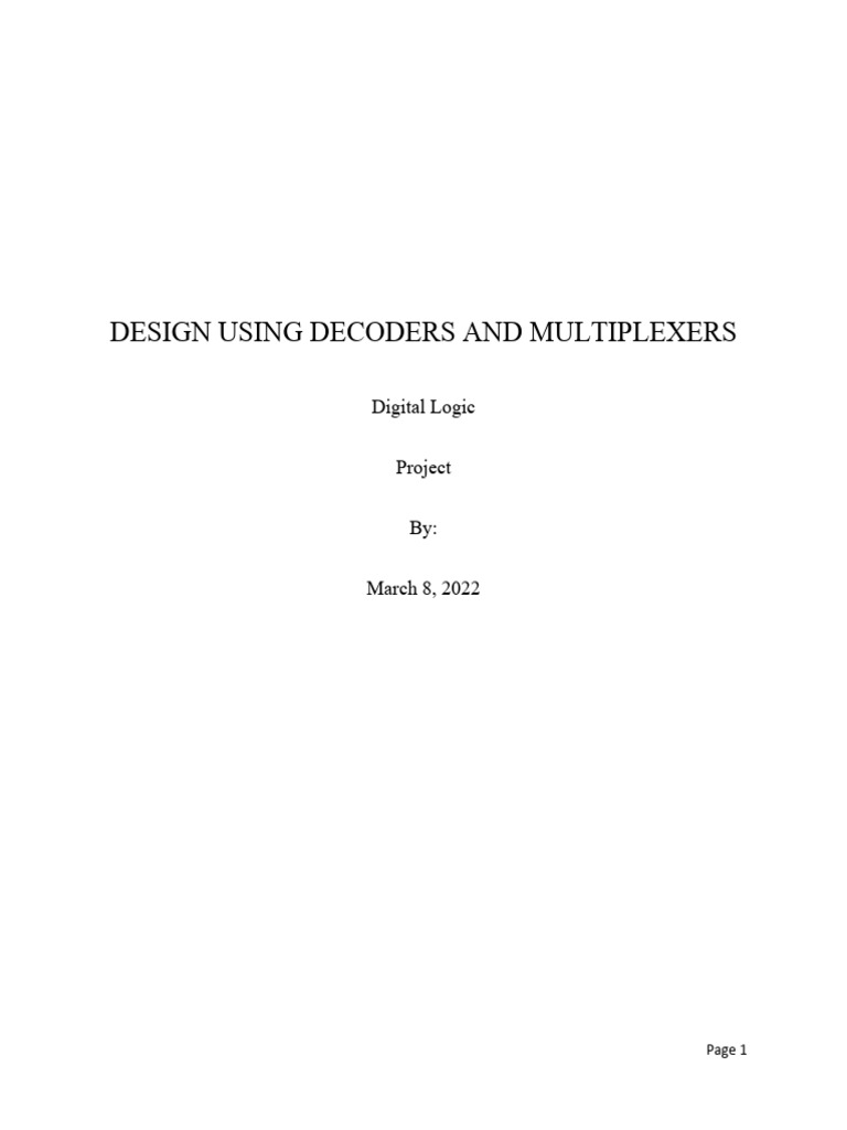 Design Using Decoders and Multiplexers | PDF | Computers
