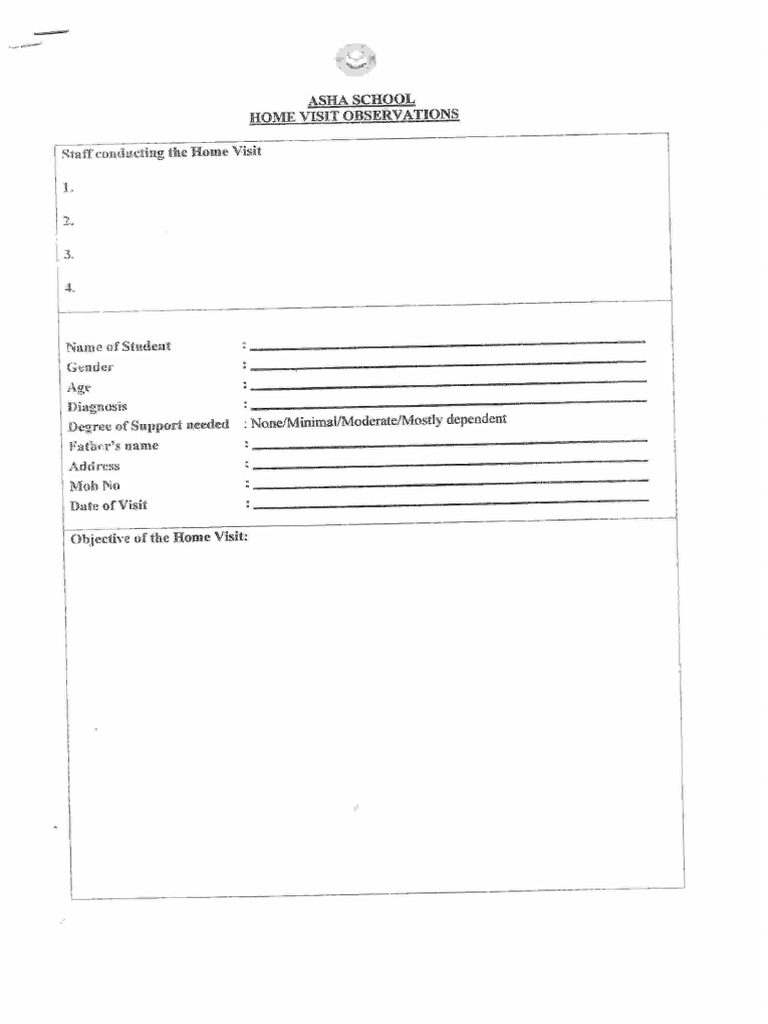 Home Visit Observations | PDF