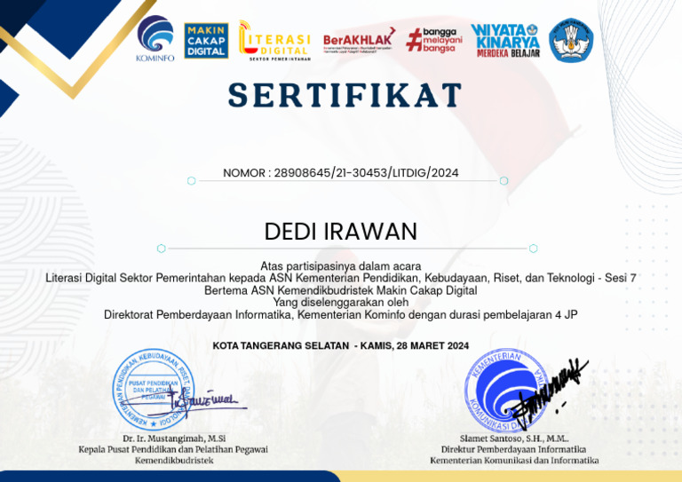 Sertifikat Literasi Digital | PDF