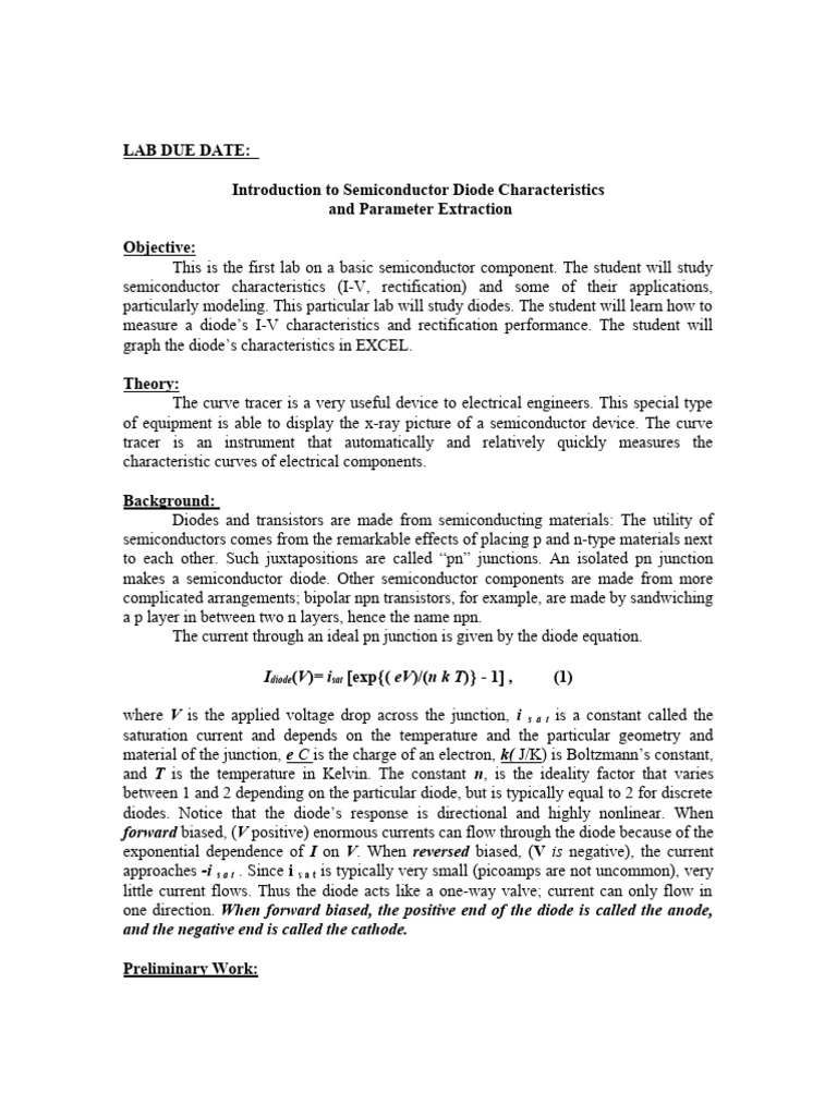 Introduction To Semiconductor Diode Characteristics and Parameter ...