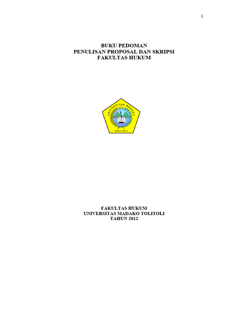 Buku Panduan Penulisan Skripsi Fakultas Hukum Tolitoli | PDF