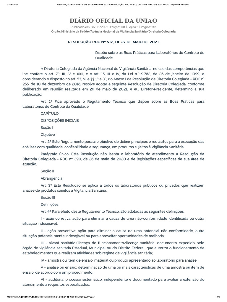 RDC #512, DE 27 DE MAIO DE 2021 - RESOLUÇÃO RDC #512, DE 27 DE MAIO DE ...