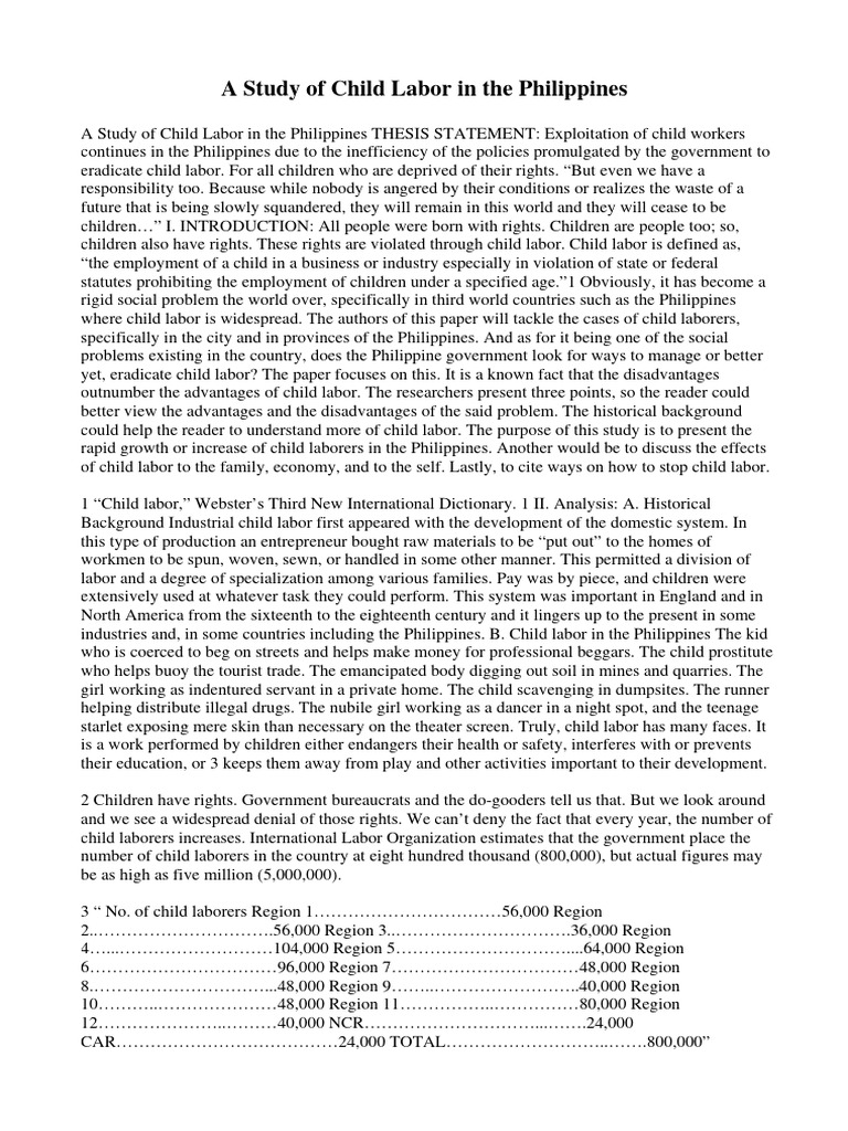 Study of Child Labor | PDF | Child Labour | Employment