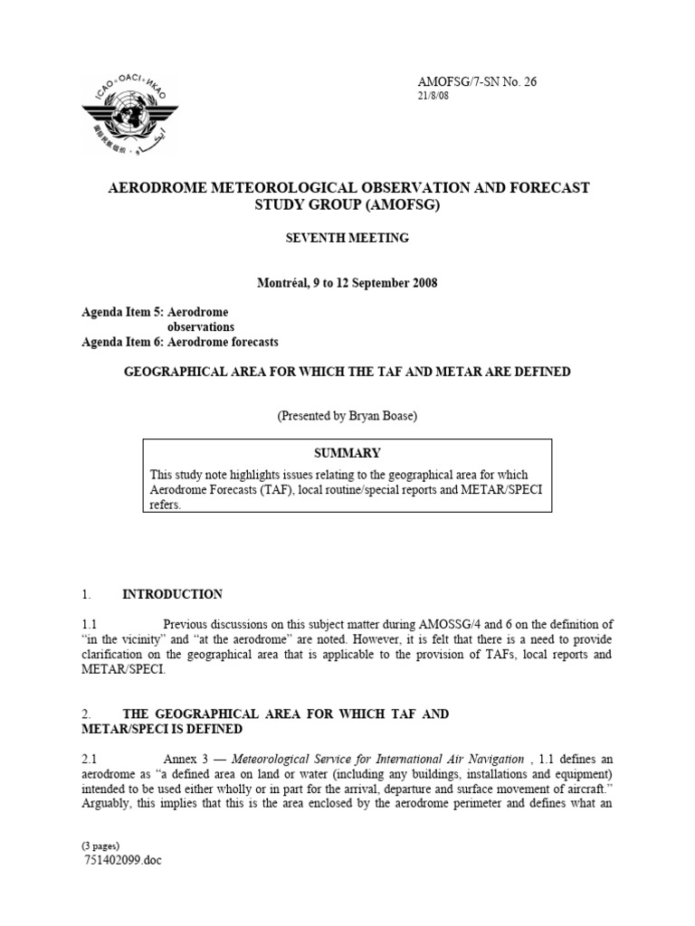 Icao Taf | Download Free PDF | Branches Of Meteorology | Meteorology