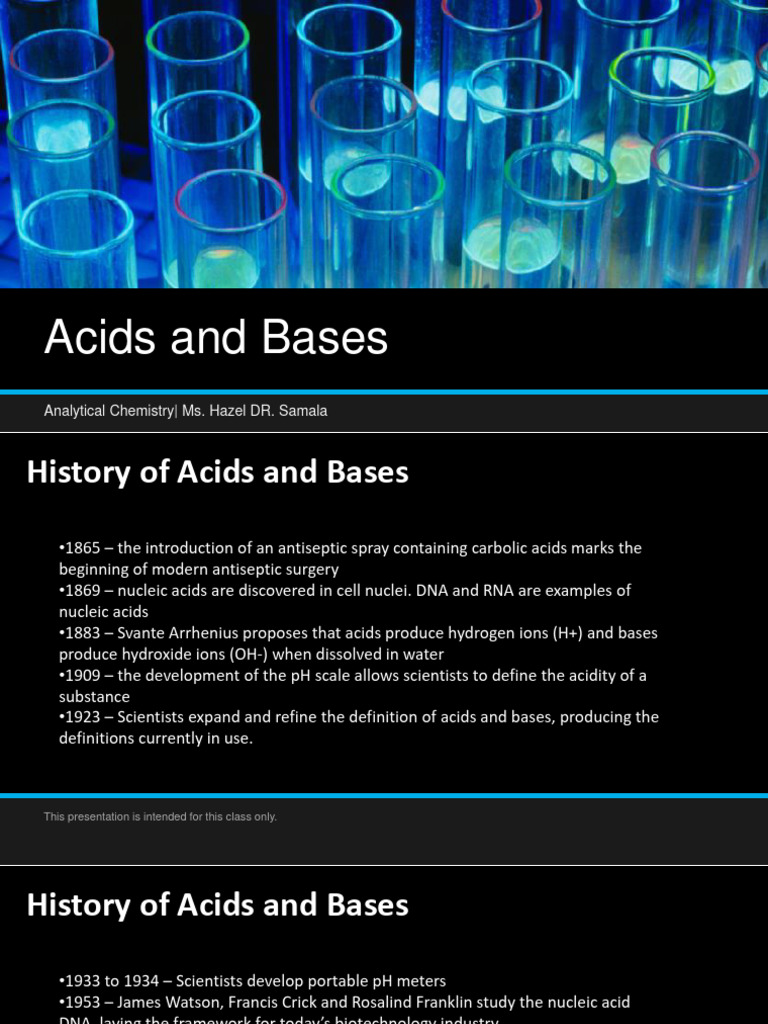 History and Properties of Acids and Bases | PDF | Acid | Hydroxide