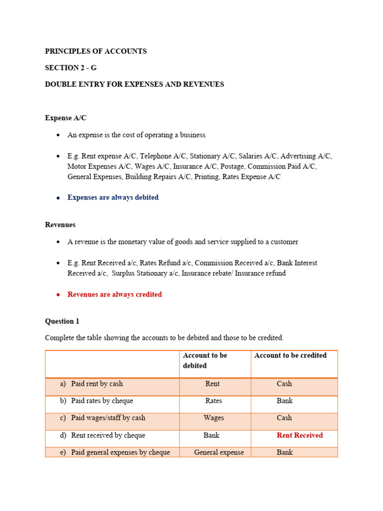 Acc - Section 2 - Expenses and Revenues | PDF | Debits And Credits | Banks
