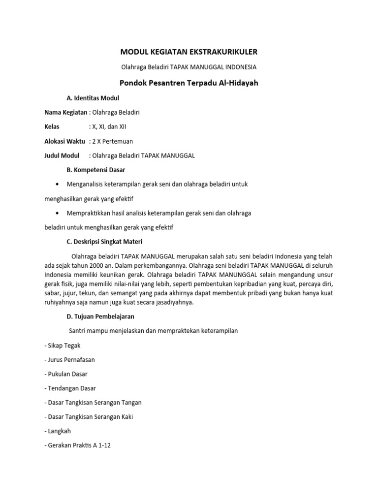 Modul Kegiatan Ekstrakurikuler | PDF