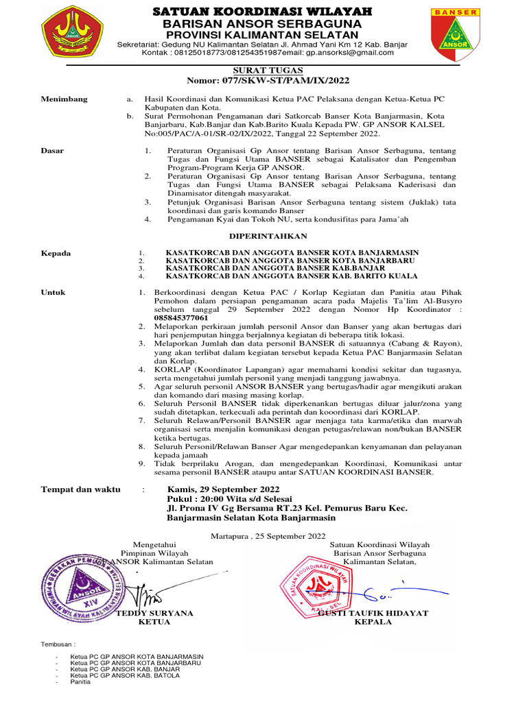 Sprint PAM PAC BANJARMASIN SELATAN | PDF