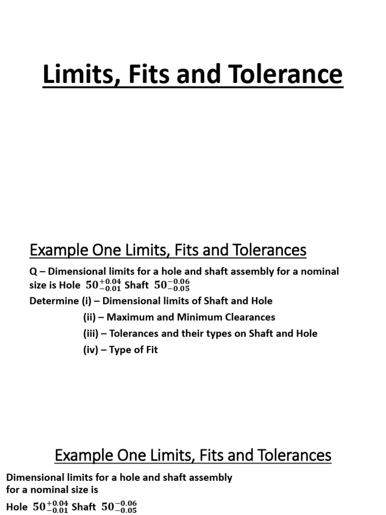 03-Limits Fits and Tolerances II | PDF | Engineering Tolerance ...