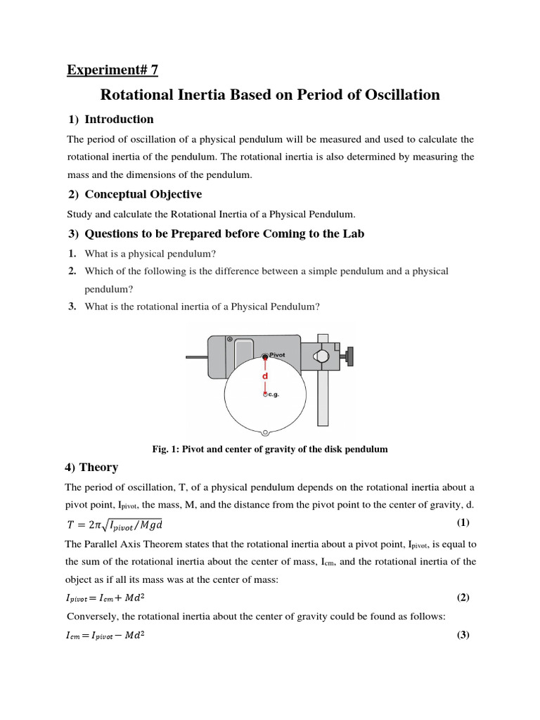 Rotational Inertia of Physical Pendulum | PDF | Rotation Around A Fixed ...
